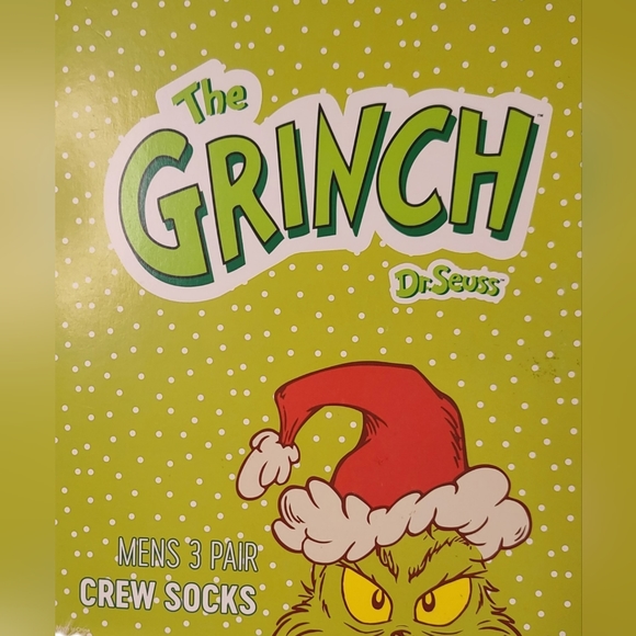 Dr. Seuss | Accessories | Dr Seuss Grinch Novelty Socks 3 Pairs | Poshmark
